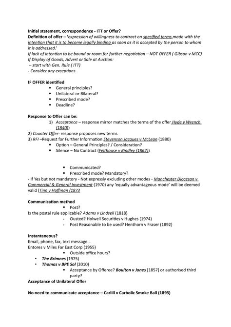 Initial Statement If Lack Of Intention To Be Bound Or Room For Further Negotiation Not