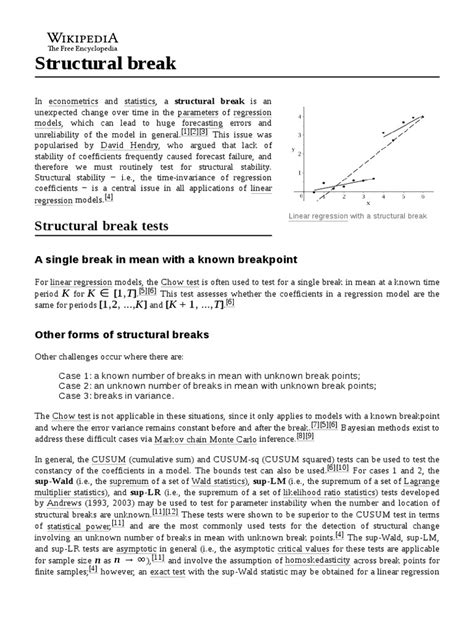 Structural Break Pdf Regression Analysis Teaching Mathematics