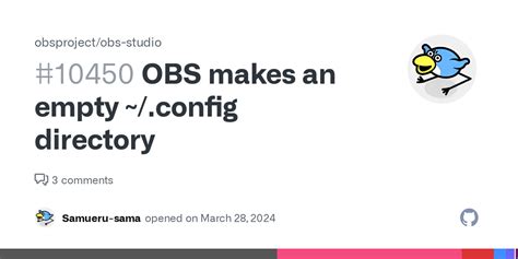OBS Makes An Empty Config Directory Issue Obsproject Obs Studio GitHub
