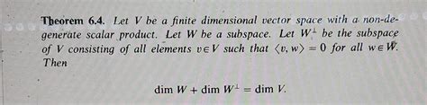 Solved Theorem Let V Be A Finite Dimensional Vector Chegg