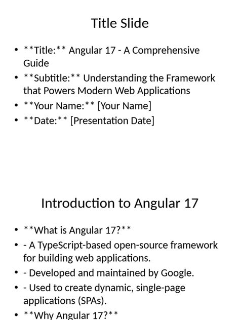 Angular 17 Presentation Pdf