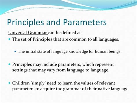 Principles Of Parameters