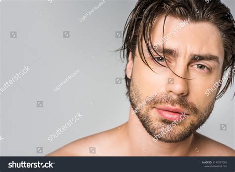 Portrait Pensive Handsome Shirtless Man Looking Stock Photo Shutterstock