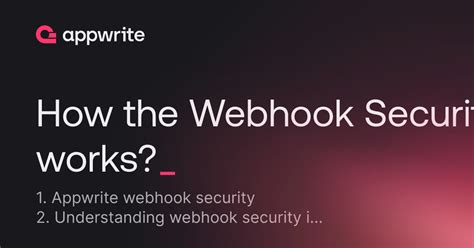 How The Webhook Security Works Threads Appwrite