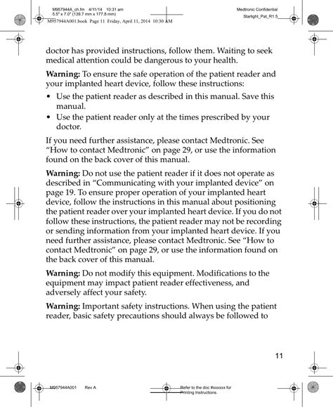 Medtronic 25000 Patient Reader 25000 User Manual