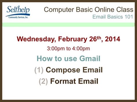 Self Help Class Gmail 2 Ppt