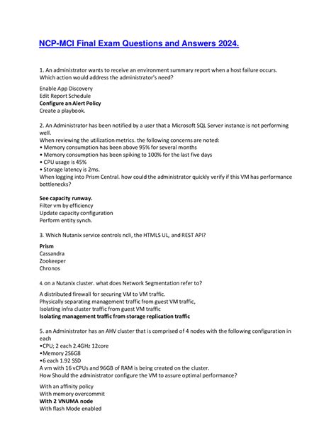 Ncp Mci Final Exam Questions And Answers 2023 2024 Exams Information