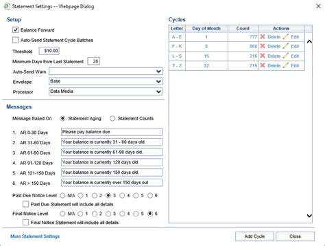 Partially Automatic Statement Batch Setup Isalus Healthcare