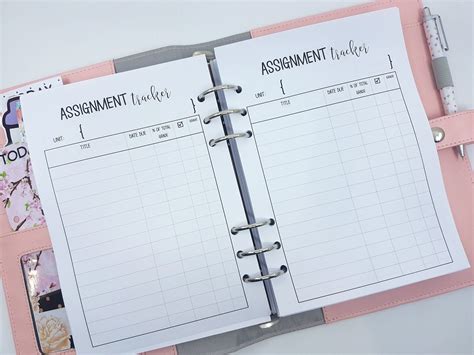 A5 Assignment Tracker In 2020 Bullet Journal School Bullet Journal Homework Bullet Journal