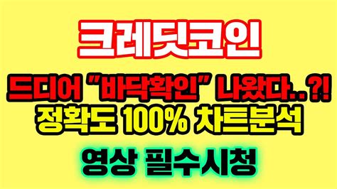 크레딧코인 긴급 7월 바닥확인 완료 정확도 100 차트분석 영상 필수시청 코인시황 Youtube