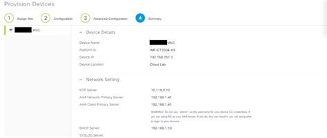how to provision a wlc in cisco sda wireless with dnac