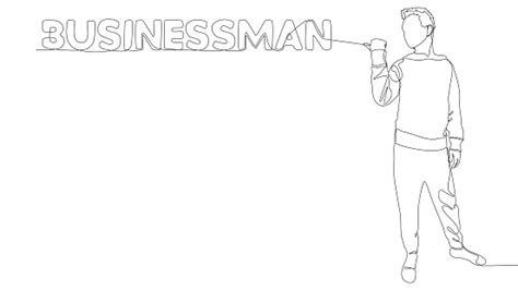 사업가 단어를 손가락으로 가리키는 남자의 연속 한 줄 얇은 선 그림 벡터 개념입니다 윤곽 그리기 창의적인 아이디어 가리키기에 대한 스톡 벡터 아트 및 기타 이미지 Istock