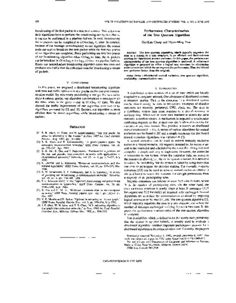 Pdf Performance Characterization Of The Tree Quorum Algorithm