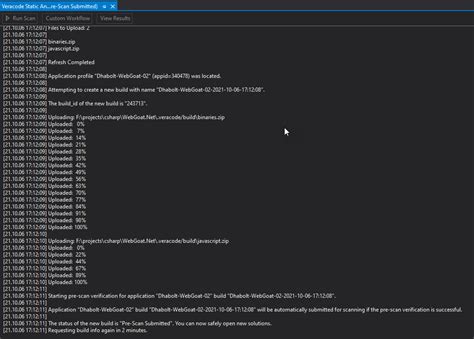 Run A Scan And View Results Visual Studio Veracode Docs