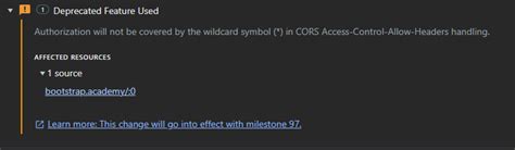 Use Of Deprecated Cors Header Wildcard Symbol `` · Issue 48 · Bootstrap Academybootstrap