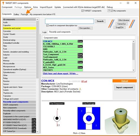 File Componentbrowser E0  Target 3001 Pcb Design Freeware Is A Layout Cad Software Support