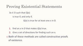 Proving Existential Statements PPT