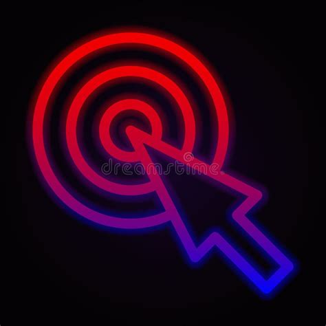 Arrow Cursor Neon Icon On Dark Background Stock Illustration Illustration Of Technology Blue