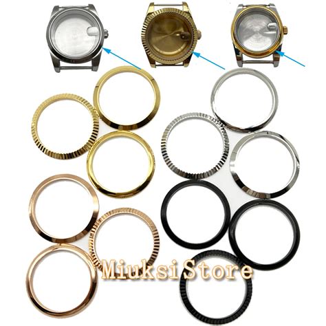 실버 플루트 베젤 스테인레스 스틸 라운드 에지 블랭크 홀더 36mm 39mm 40mm 시계 케이스 링 교체 수리 고품질 부품 Aliexpress
