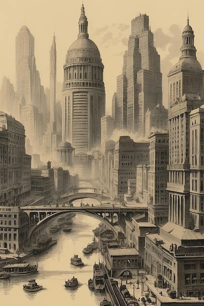 Premium Ai Image A Metropolis Where Time Flows Differently On Each Street
