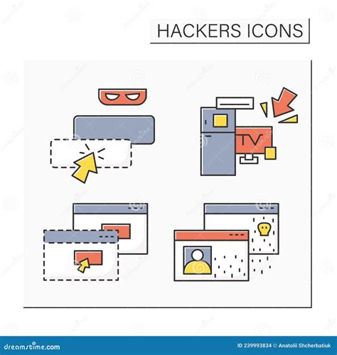 Types Of Hackers Description With Hat Color Classification Outline