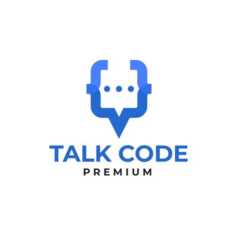 premium vector vector talk code logo design concept illustration idea