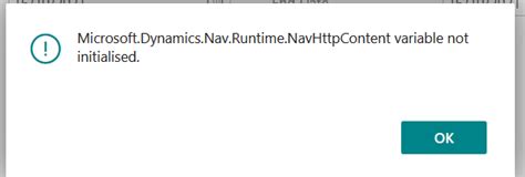 BC Microsoft Dynamics Nav Runtime NavHttpContent Variable Not Initialised Mibuso