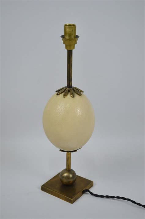 Neo Classical Ostrich Egg Table Lamp In Brass And Bronze For Sale At Pamono
