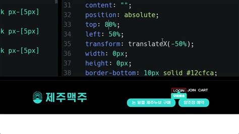 24 05 03 Html Css 강좌 160강 제주맥주 상단바 툴팁 박스 적용 Youtube