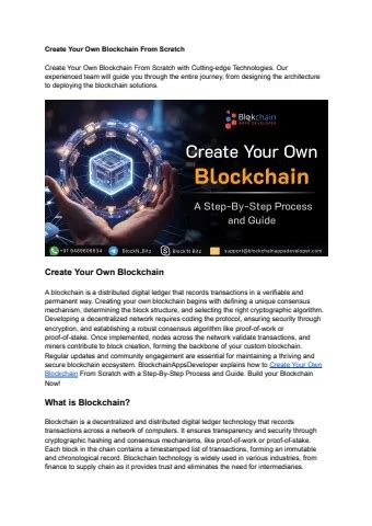 Create Your Own Blockchain From Scratch