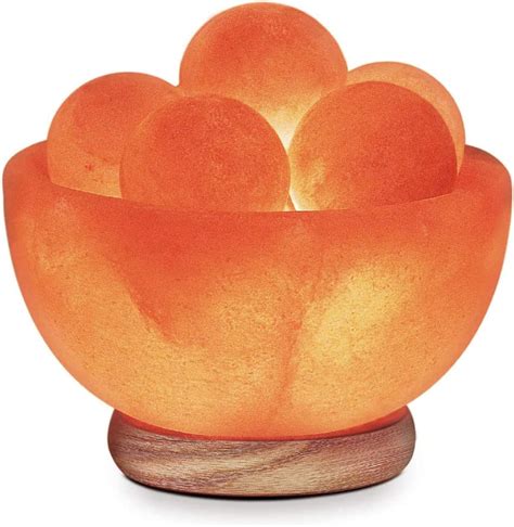 Himalayan Glow Bowl Salt Night Lamp With Massage Balls 2 3 Lbs