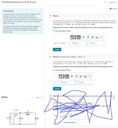 Solved The Natural Response Of An RL Circuit Of Review Chegg