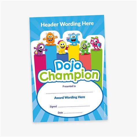 Dojo Champion Certificates Personalised Class Rewards Dojo Champion Certificates Personalised Class Rewards