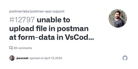 Unable To Upload File In Postman At Form Data In Vscode Extention