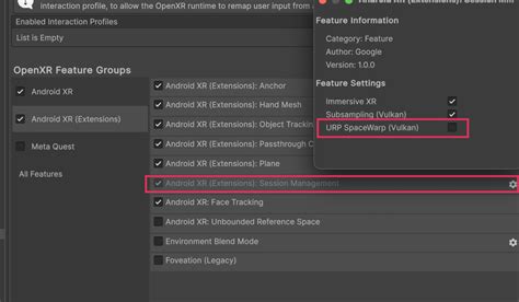 spacewarp unity openxr android xr 1 0 0