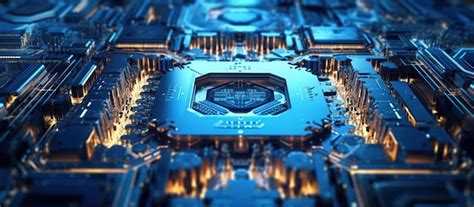 Abstract Futuristic Digital Technology Background Cpu Motherboard Premium Ai Generated Image