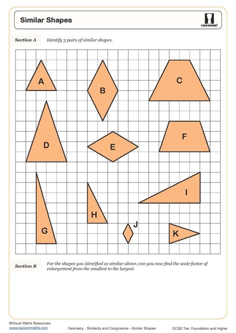 Similar Triangles A Worksheet Fun And Engaging Pdf Worksheets