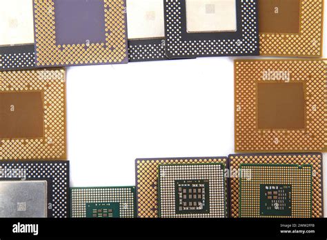 CPU Microprocessors Isolated On The White Background Stock Photo Alamy