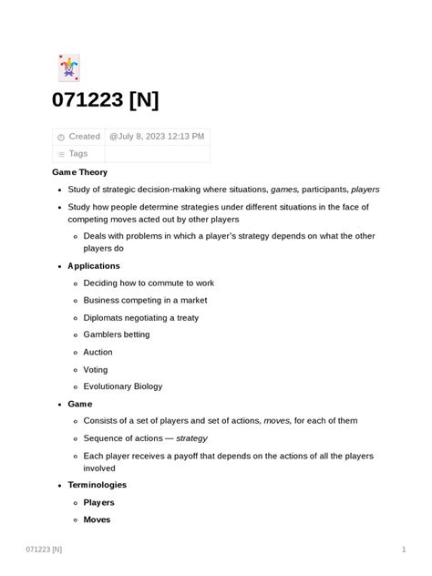 Gematmw Game Theory Pdf Game Theory Microeconomics