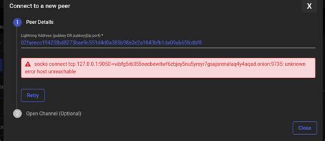 Anyone Knows Why I Get This Error Trying To Add A Peer Thanks For You Help R Lightningnetwork