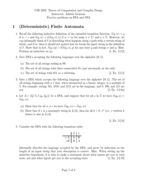 practiceproblems dfa nfa pdf pdf formalism deductive areas of