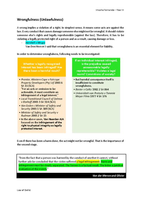31 Wrongfulness Wrongfulness Unlawfulness A Wrong Implies A