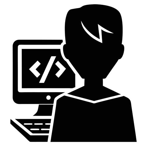 Programming Code Silhouette Isolated On White 54567713 Vector Art At