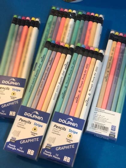 خرید و قیمت مداد مشکی سه گوش دلفین کد950 رنگ پاستلی بسته ای ترب