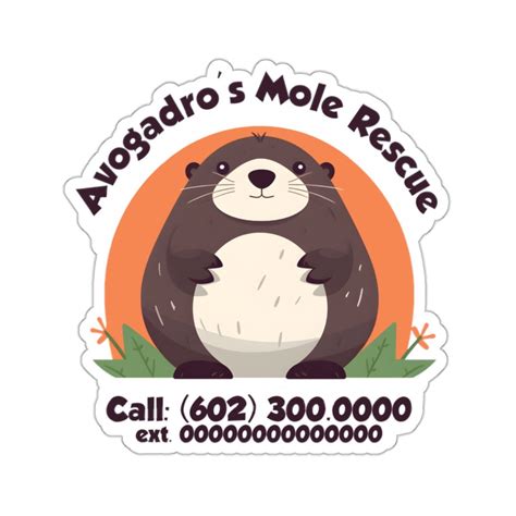 Avogadros Mole Rescue Funny Chemistry Science Joke Sticker Water