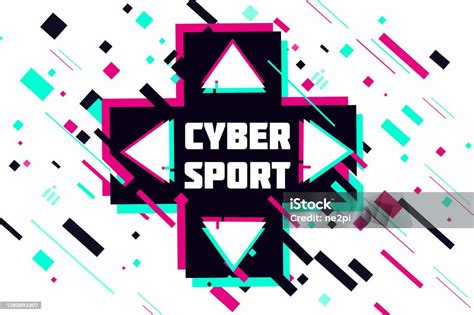 게임 팀 엠블럼 글리치 스타일 벡터 배경 사이버 펑크 일러스트레이션 가상 현실 스포츠 배너 게이머에 대한 스톡 벡터 아트 및 기타 이미지 Istock