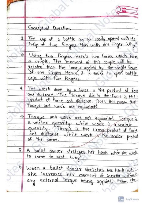 Rotational Dynamics Global Notes