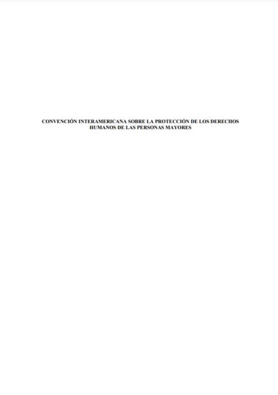 Oea Convención Interamericana Sobre La Protección De Los Derechos