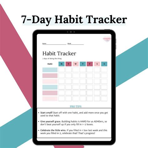 Adhd Habit Tracker Printable Habit Tracker