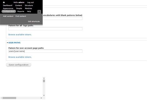 UI Bug In All Configuration Tabs Without Overlay Drupal Org